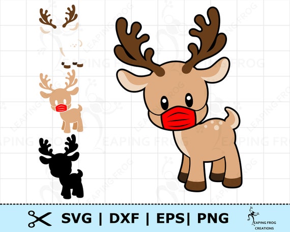 Art & Collectibles Reindeer SVG PNG Reindeer face Christmas SVG Red ...