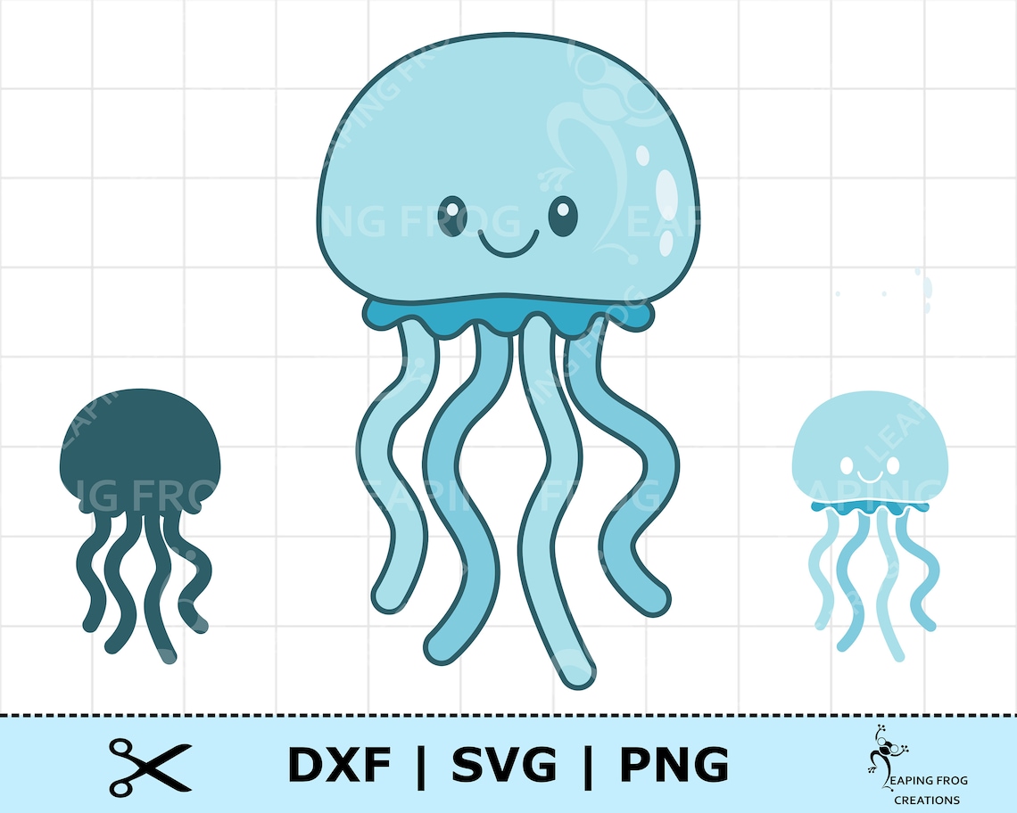 Cute Jellyfish-svg PNG DXF. Digital Download. Cricut, Silhouette Cut ...