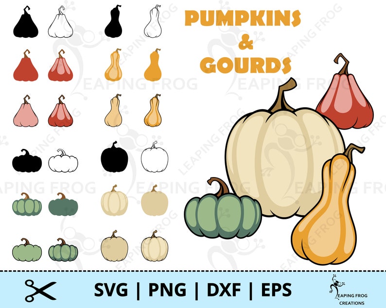 Pumpkins SVG. PNG. Gourds. 15 Versions Cricut Cut Files - Etsy