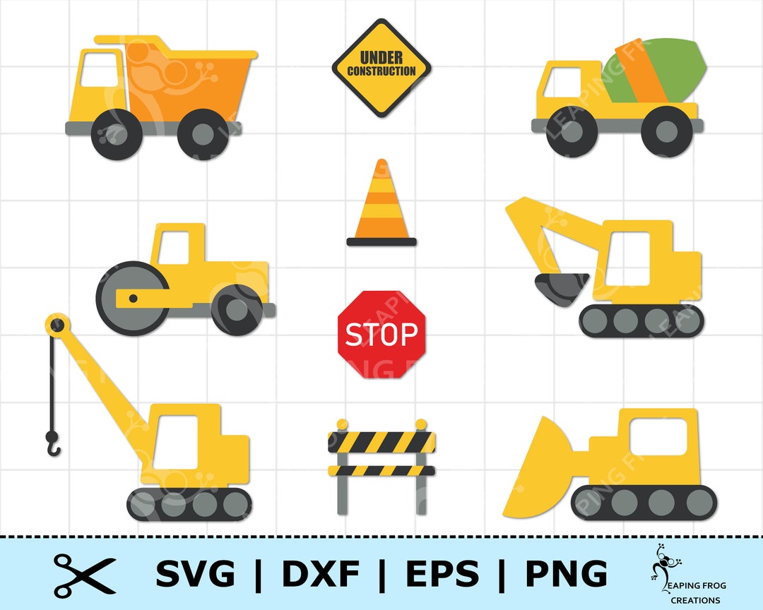 Construction SVG. PNG. Trucks, Tractors. Cricut Cut, Layered Files ...