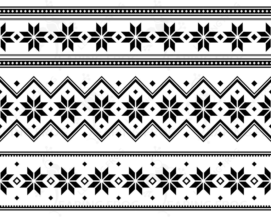 Nordic Pattern SVG. PNG. 3 Versions Cricut Cut Files - Etsy