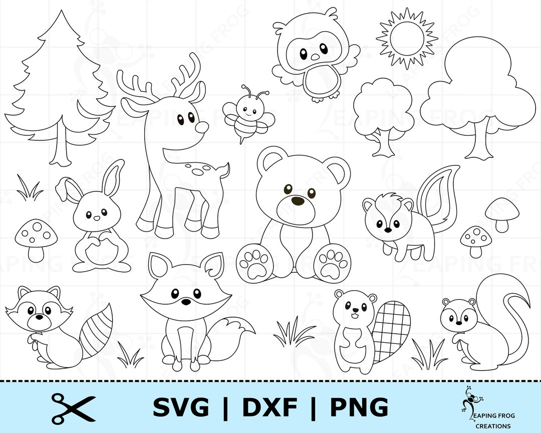 Woodland Animals SVG Set. Woodland Creatures SVG. Cricut Cut Files ...