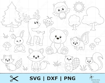 Fox Outline SVG Baby Fox SVG Woodland Animals Svg Cute Fox - Etsy Canada
