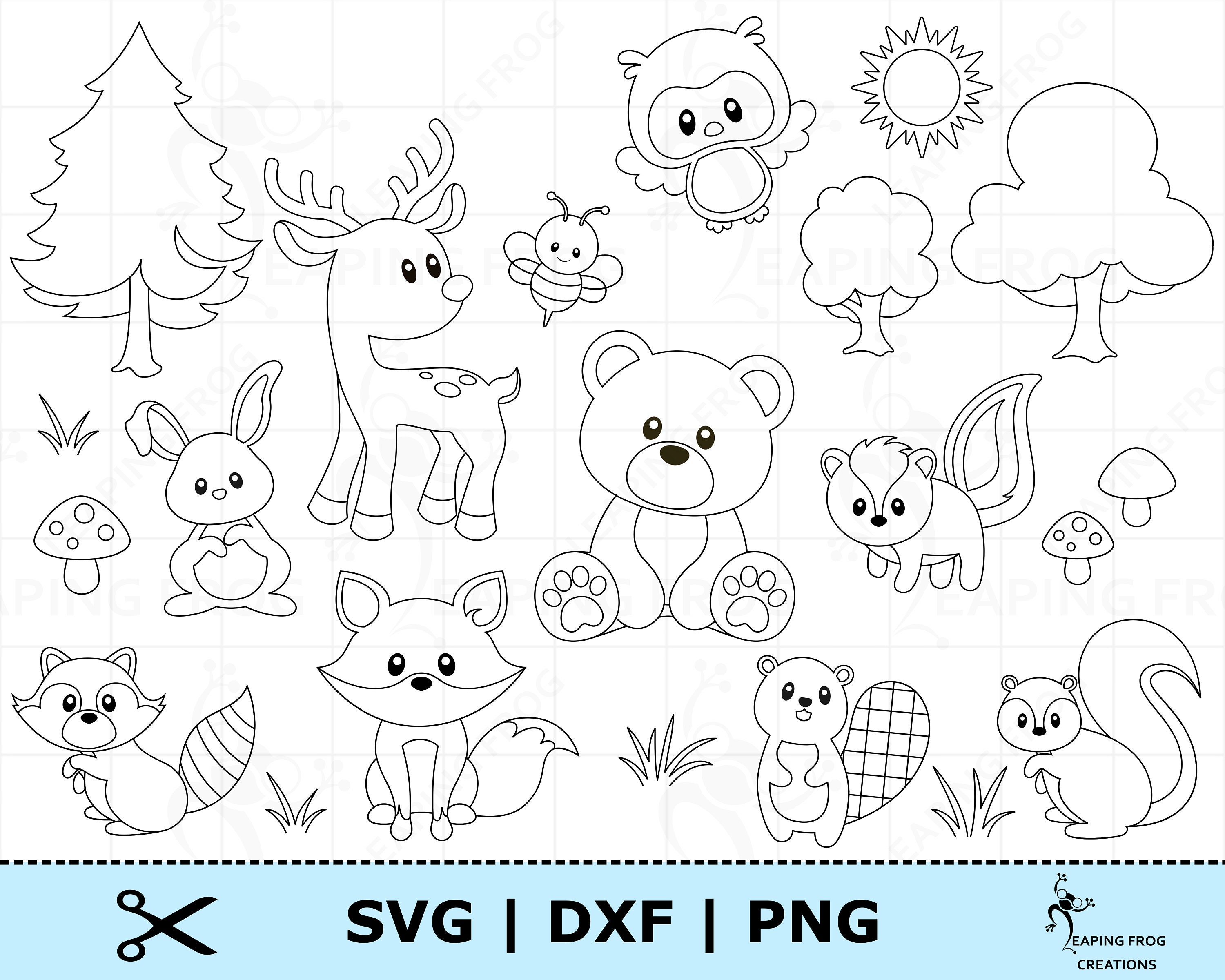 Woodland Animals SVG Set. Woodland Creatures SVG. Cricut Cut - Etsy