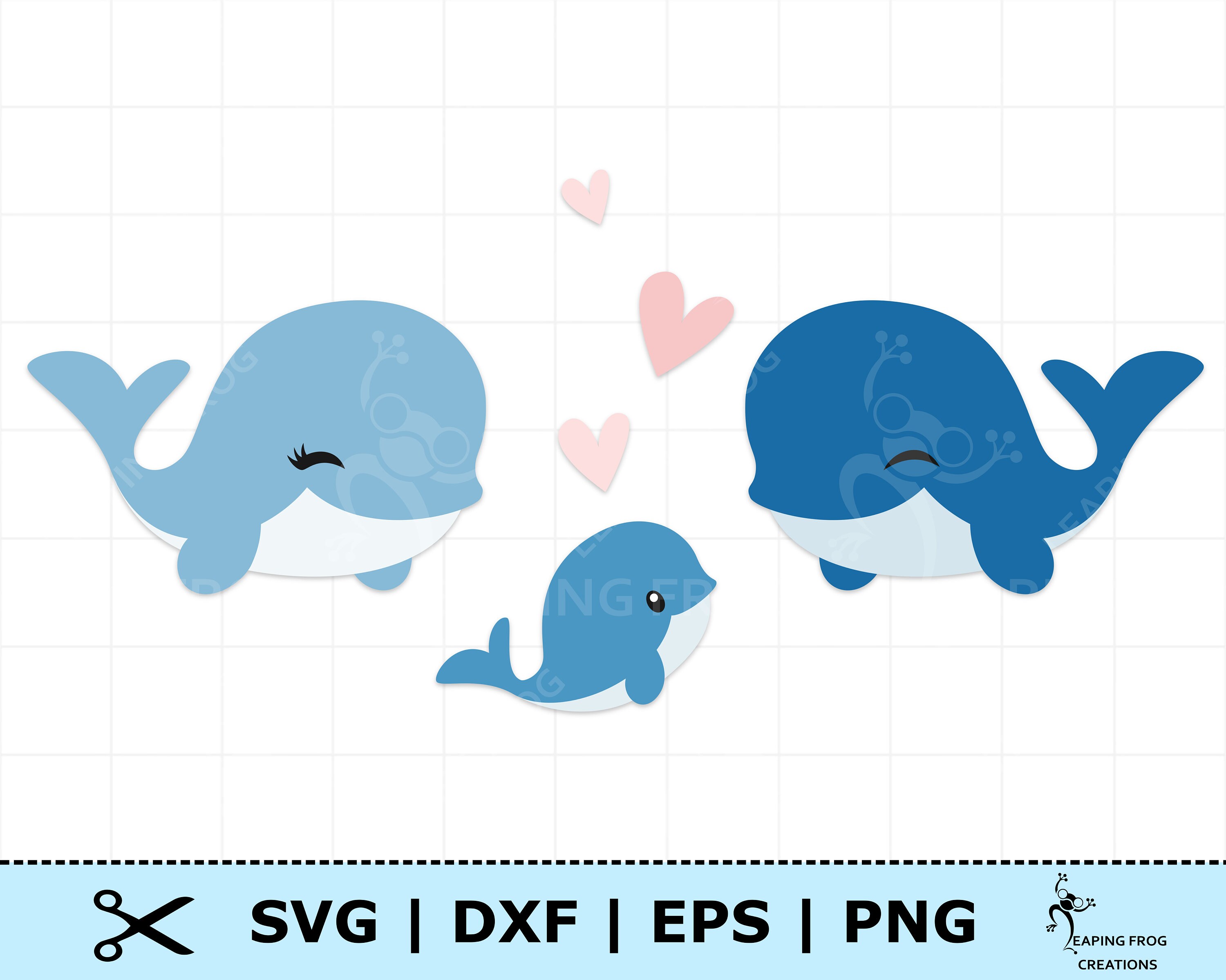 Whale SVG. Family. 3 Versions Cricut Cut Files Layered. - Etsy UK