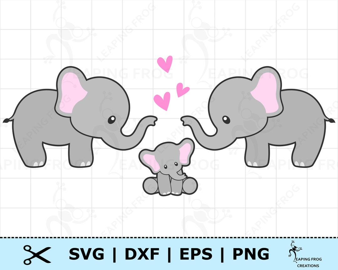 Elephant Family SVG. Cricut Cut Files, Layered. Silhouette. PNG DXF Eps ...
