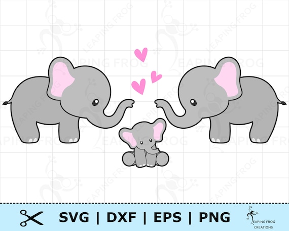 Elephant Family SVG. Cricut Cut Files Layered. Silhouette. | Etsy
