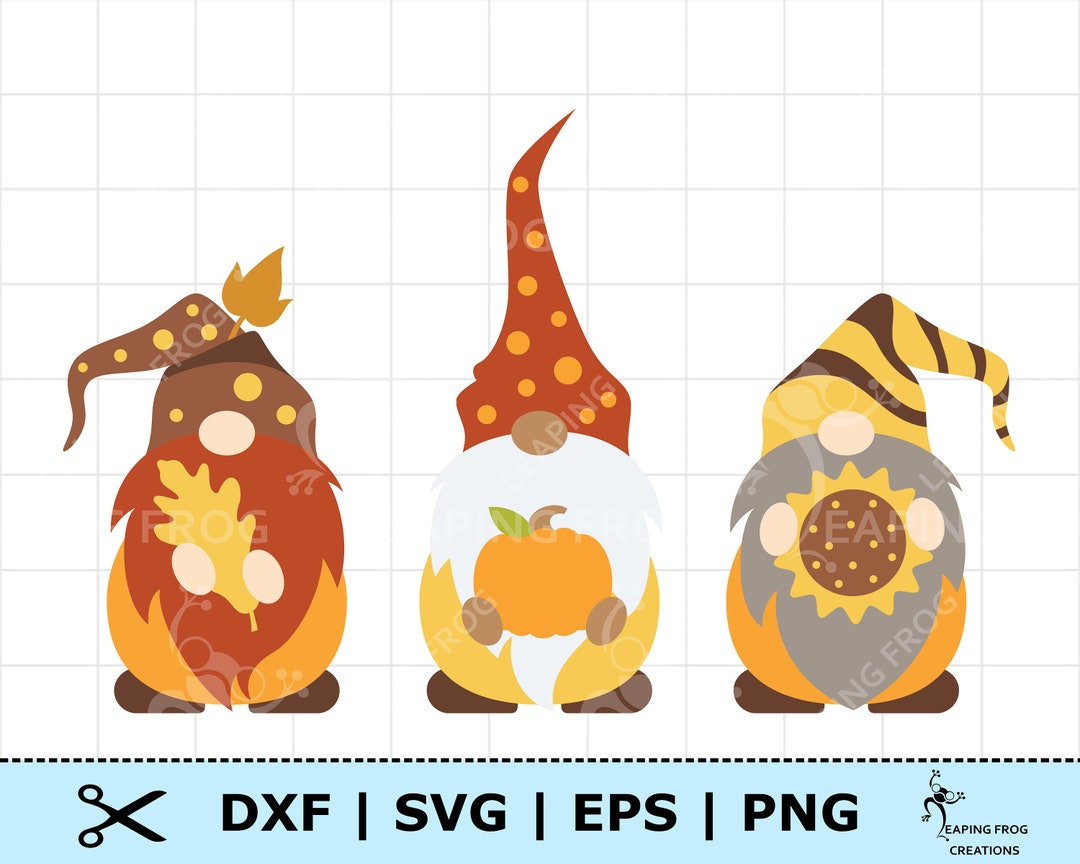Fall Gnomes SVG. PNG. Cricut Cut Files, Layered. Silhouette Files. Fall ...