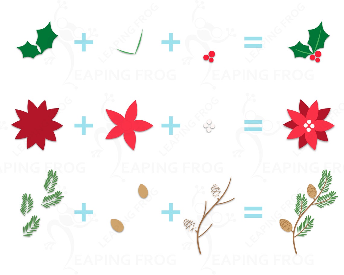 Christmas Foliage SVG. PNG. Cricut Cut Files Layered Files. | Etsy