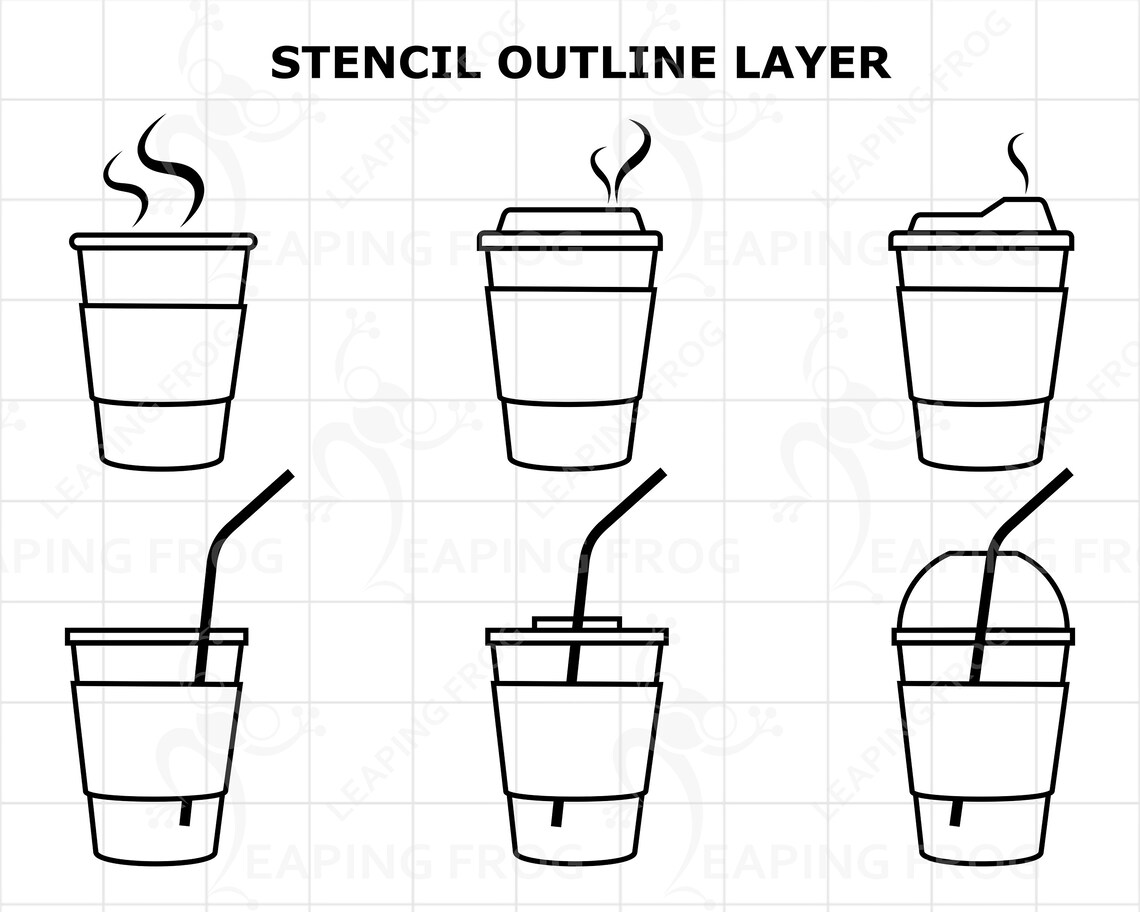 Tasses à café SVG. PNG. Fichiers de coupe Cricut, superposés, fichiers ...