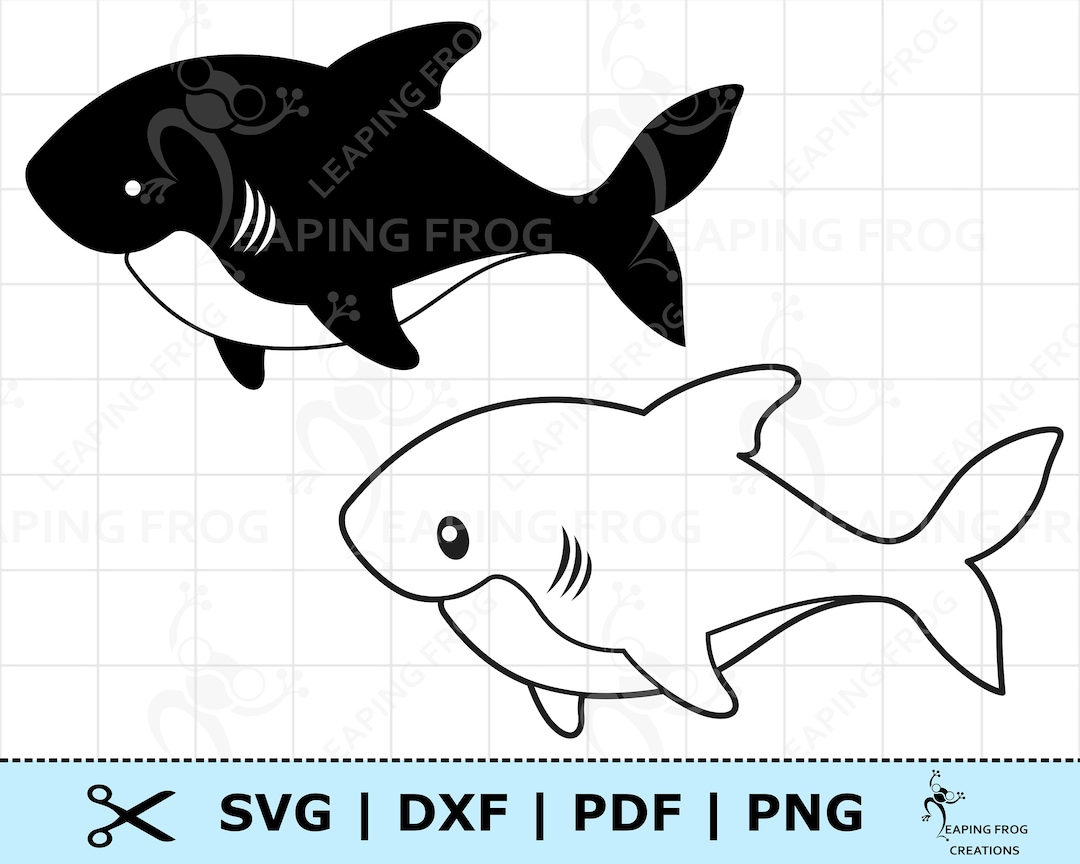 Tiburón SVG. PNG. Esquema, plantilla. Archivos de corte cricut ...