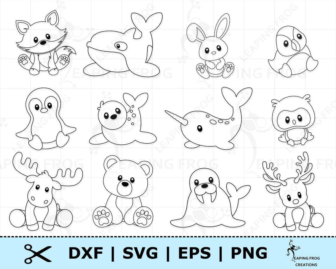 Winter Animals SVG, PNG. Cricut Cut Files, Silhouette Files. Bundle ...