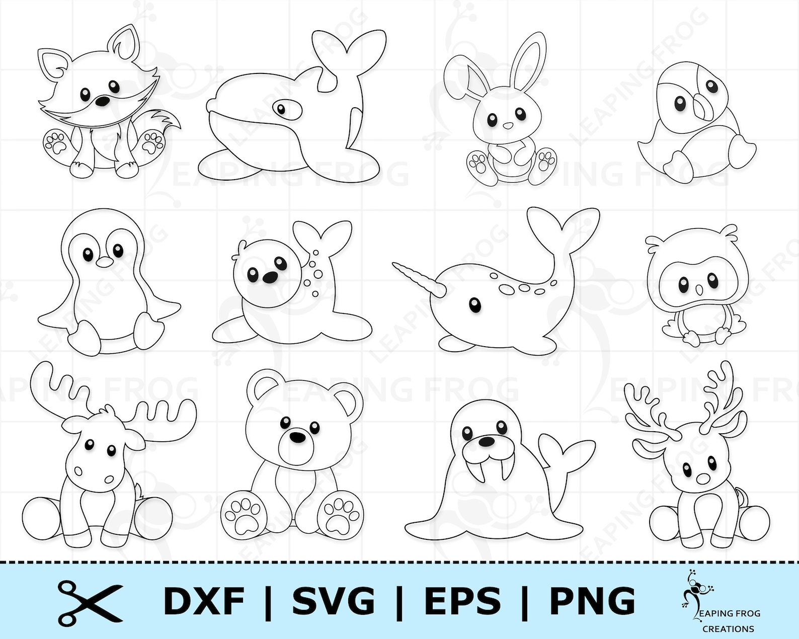 Winter Animals SVG, PNG. Cricut Cut Files, Silhouette Files. Bundle ...