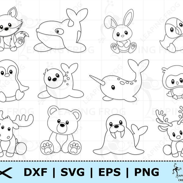Arctic Animals Clipart | Digital Stamps | Vector | Polar Bear | Penguin ...