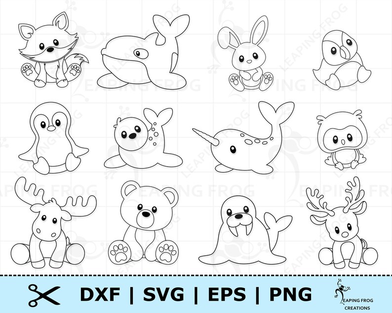 Winter Animals SVG, PNG. Cricut Cut Files, Silhouette Files. Bundle ...