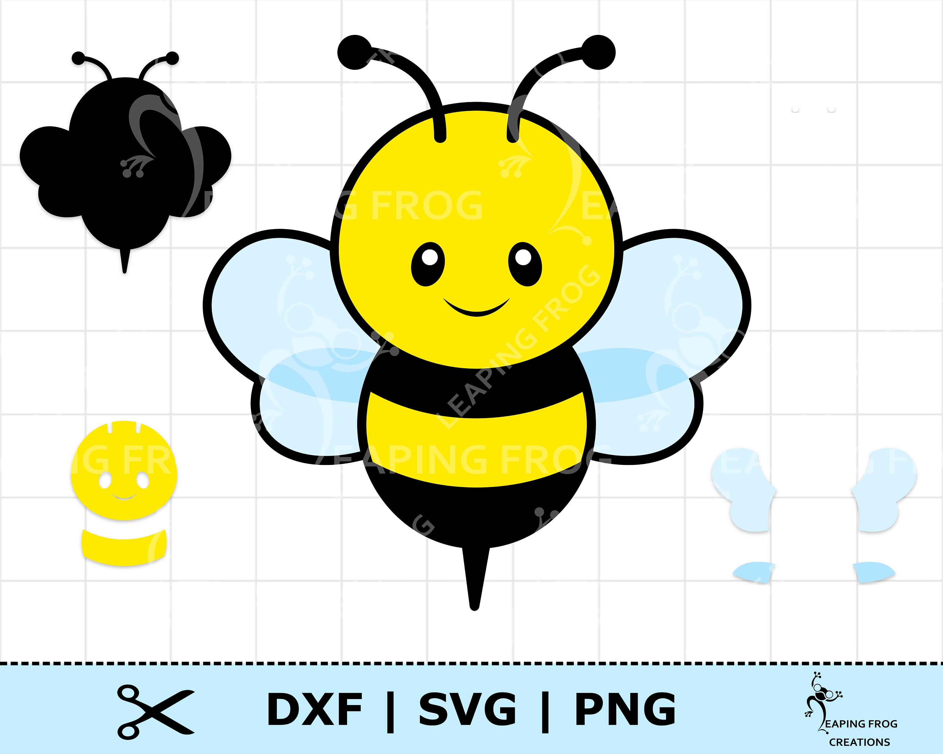 Cute Bumblebee SVG. Bumblebee DXF. PNG. Cricut Cut Files, Layered ...