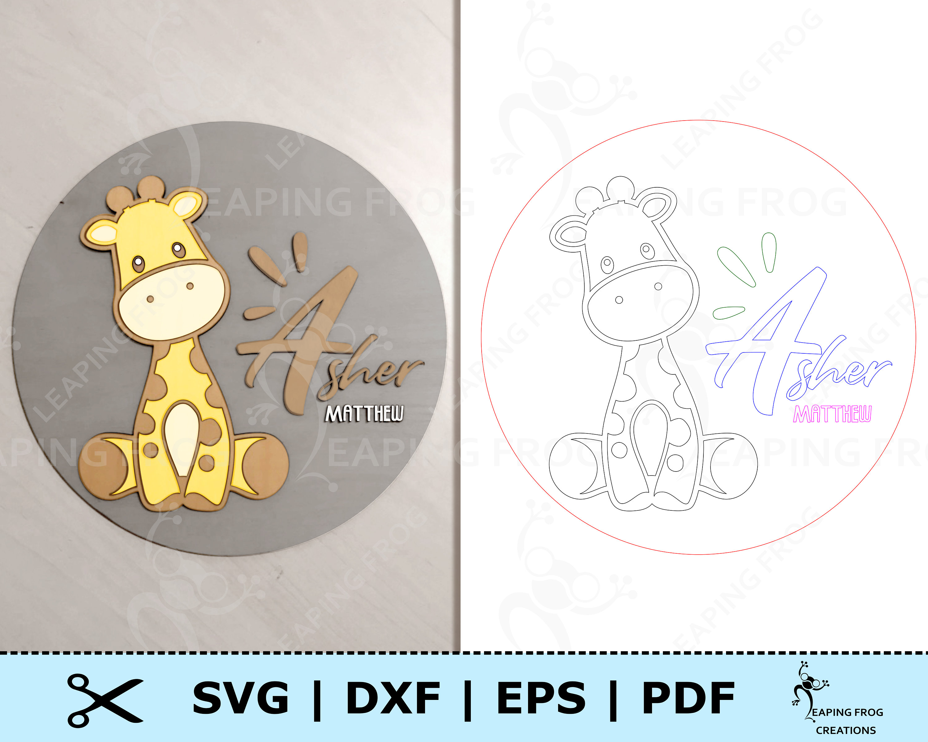 Giraffe Laser Sign SVG. Glowforge Tested. Jungle Animals. - Etsy