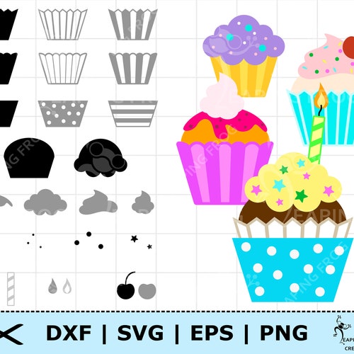 Cupcake SVG. PNG. Mix & Match Cricut Cut Files Layered - Etsy