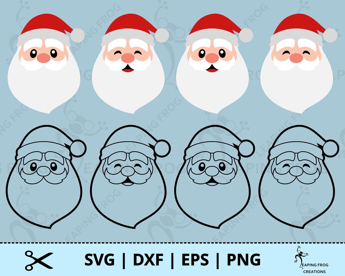 Santa SVG. PNG. Faces. Cricut Cut Files Layered Files. - Etsy