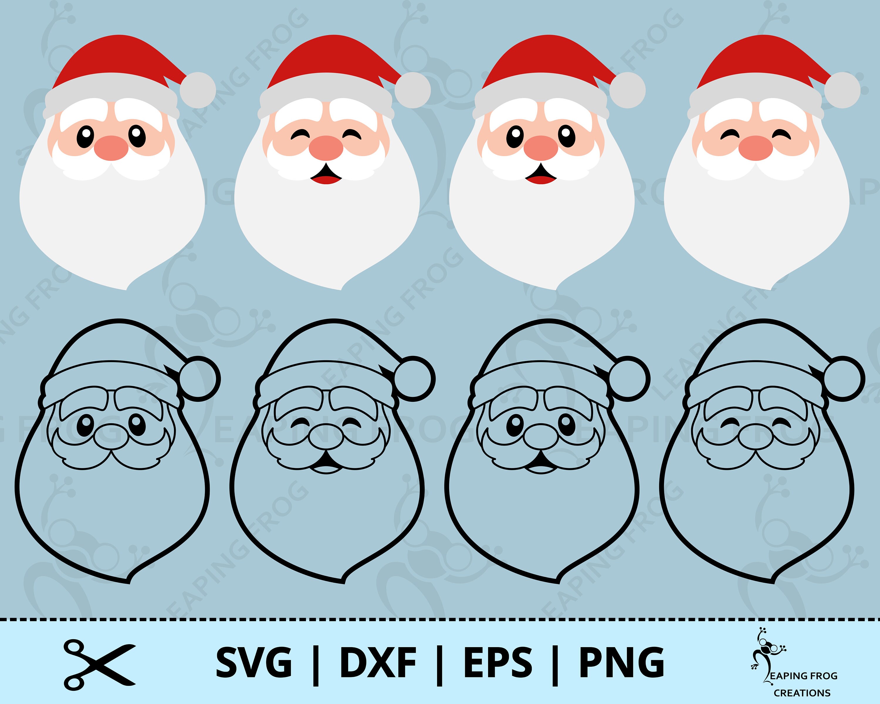 Santa SVG. PNG. Faces. Cricut Cut Files Layered Files. - Etsy Canada