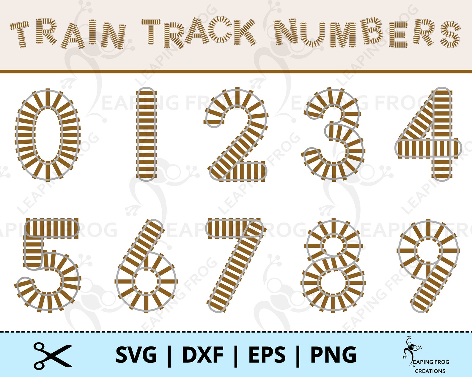 Train Track Numbers SVG. PNG. Cricut Cut Files, Layered. Silhouette ...