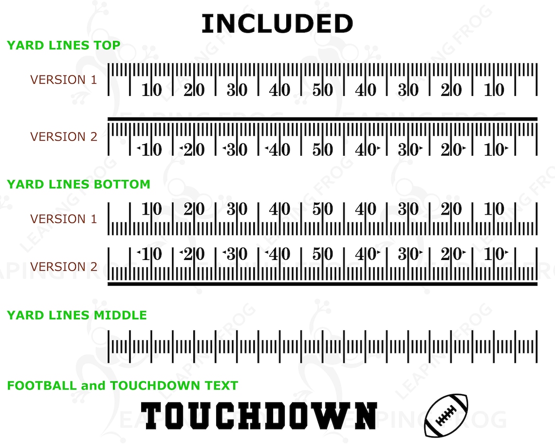 Yard Lines SVG. PNG. Football. Cricut Cut Files, Silhouette Files. DXF ...