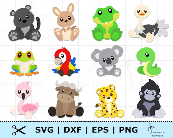 Jungle Animals SVG. PNG. Cricut Cut Files Layered Files. - Etsy Australia
