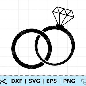 Interlocked Wedding Rings Svg. Cricut Cut Files Silhouette - Etsy