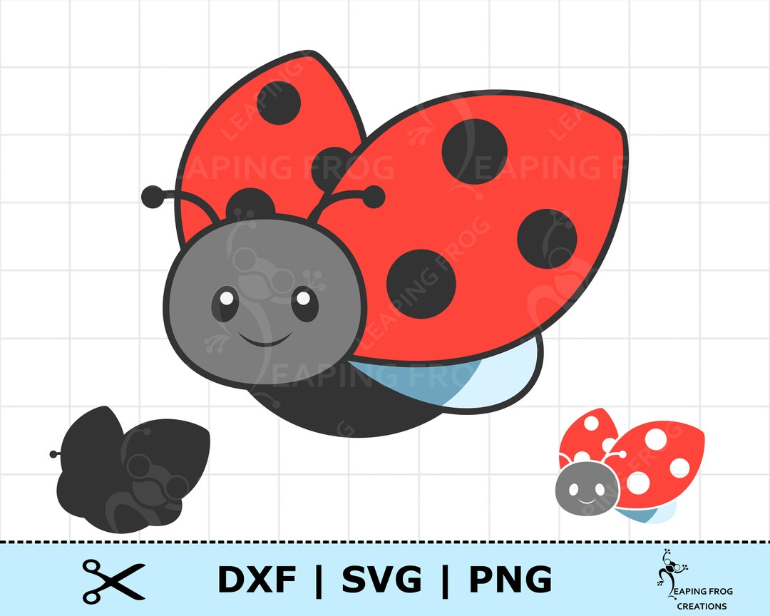 Cute Ladybug SVG PNG DXF. Whole Image & Layered. Cricut, Silhouette Cut ...
