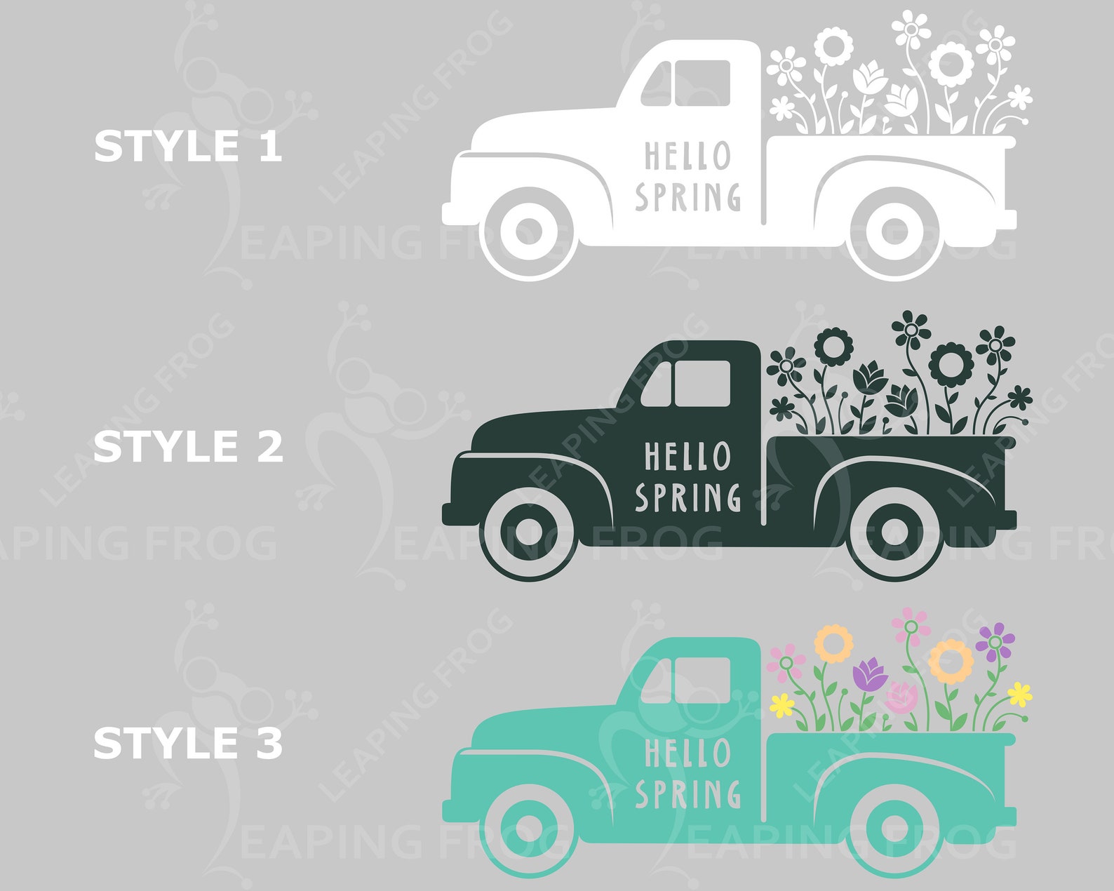 Spring Truck SVG. PNG. 3 Versions Cricut Cut Files - Etsy