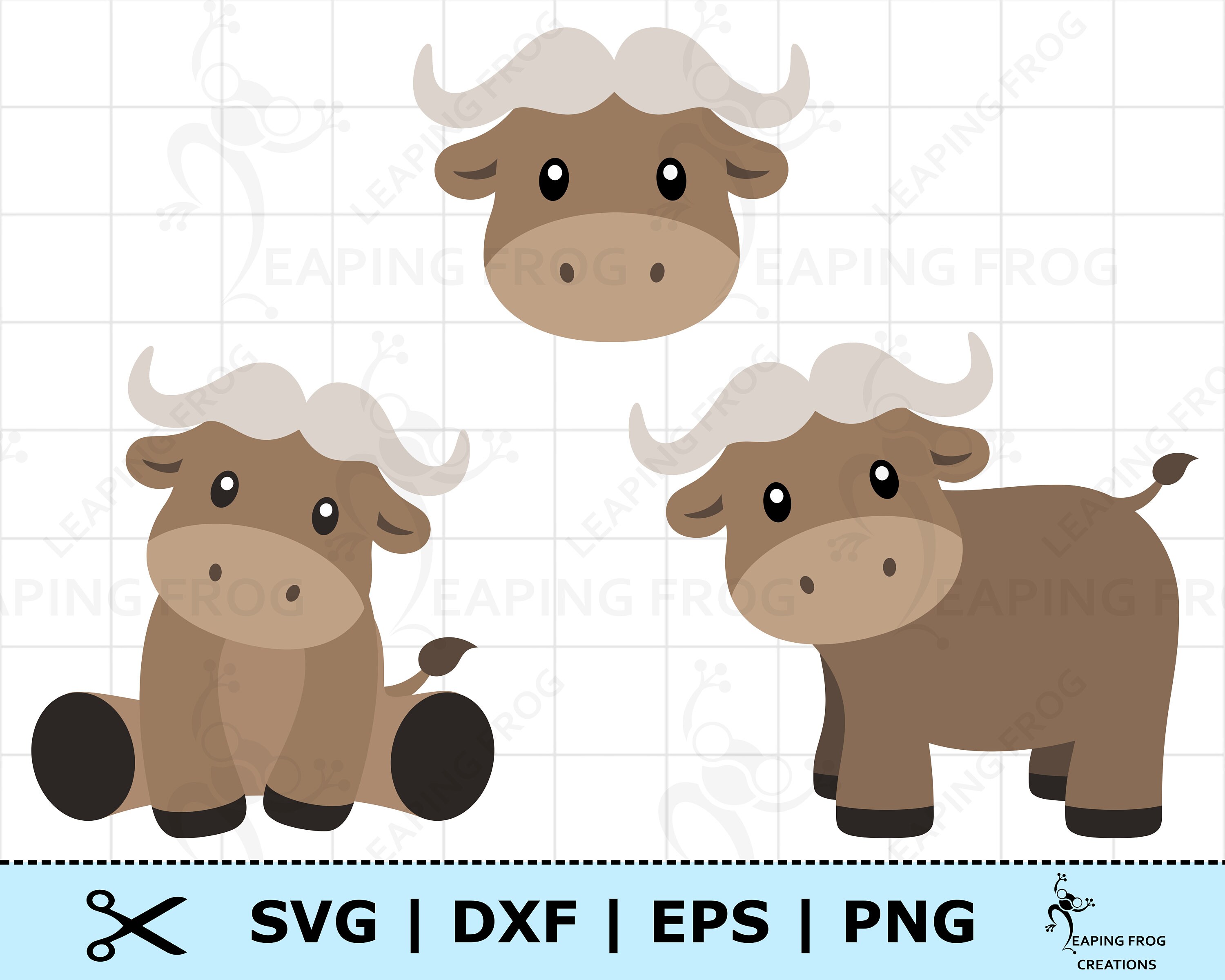African Buffalo SVG. PNG. Cricut Cut Files, Layered. Silhouette Files ...