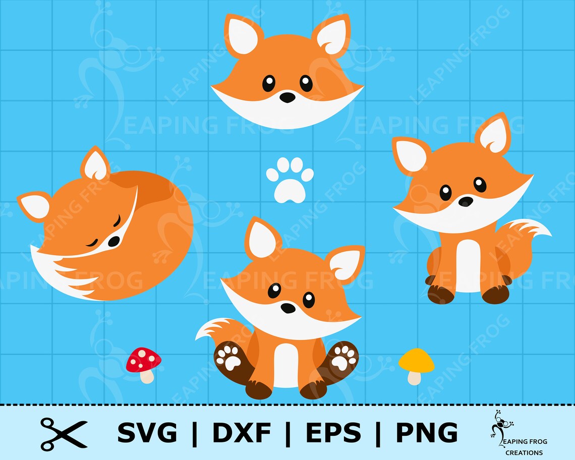 Cute Fox Set SVG. Cricut Cut Files Layered. Silhouette. Fox - Etsy