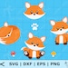 Cute Fox Set SVG. Cricut Cut Files, Layered. Silhouette. Fox PNG. Fox ...
