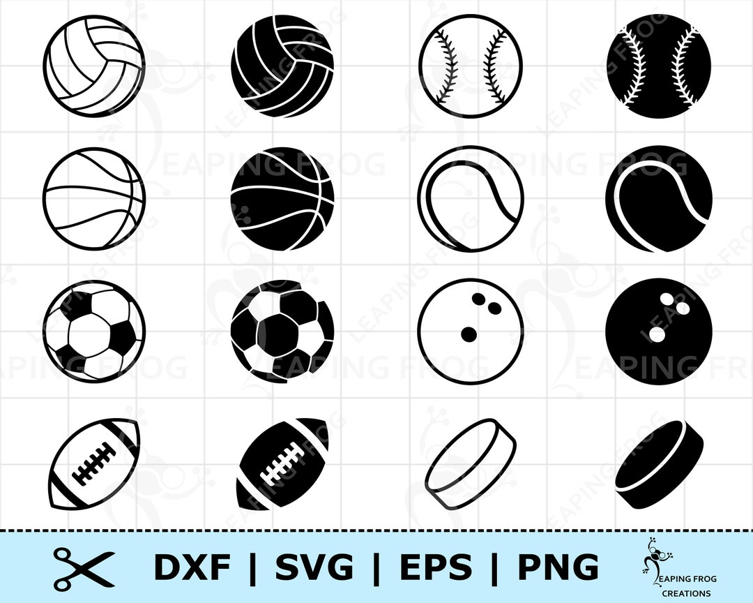 Sports Balls SVG PNG EPS Dxf. Whole Image & Layered Files. Digital ...