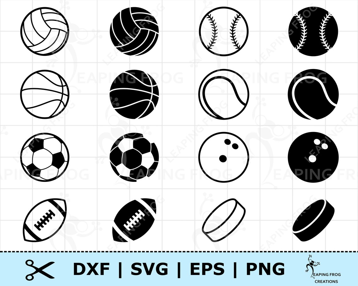 Sports Balls SVG PNG EPS Dxf. Whole Image & Layered Files. | Etsy