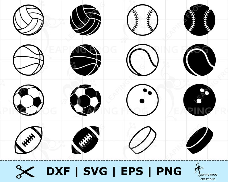 Sports Balls SVG PNG EPS Dxf. Whole Image & Layered Files. | Etsy