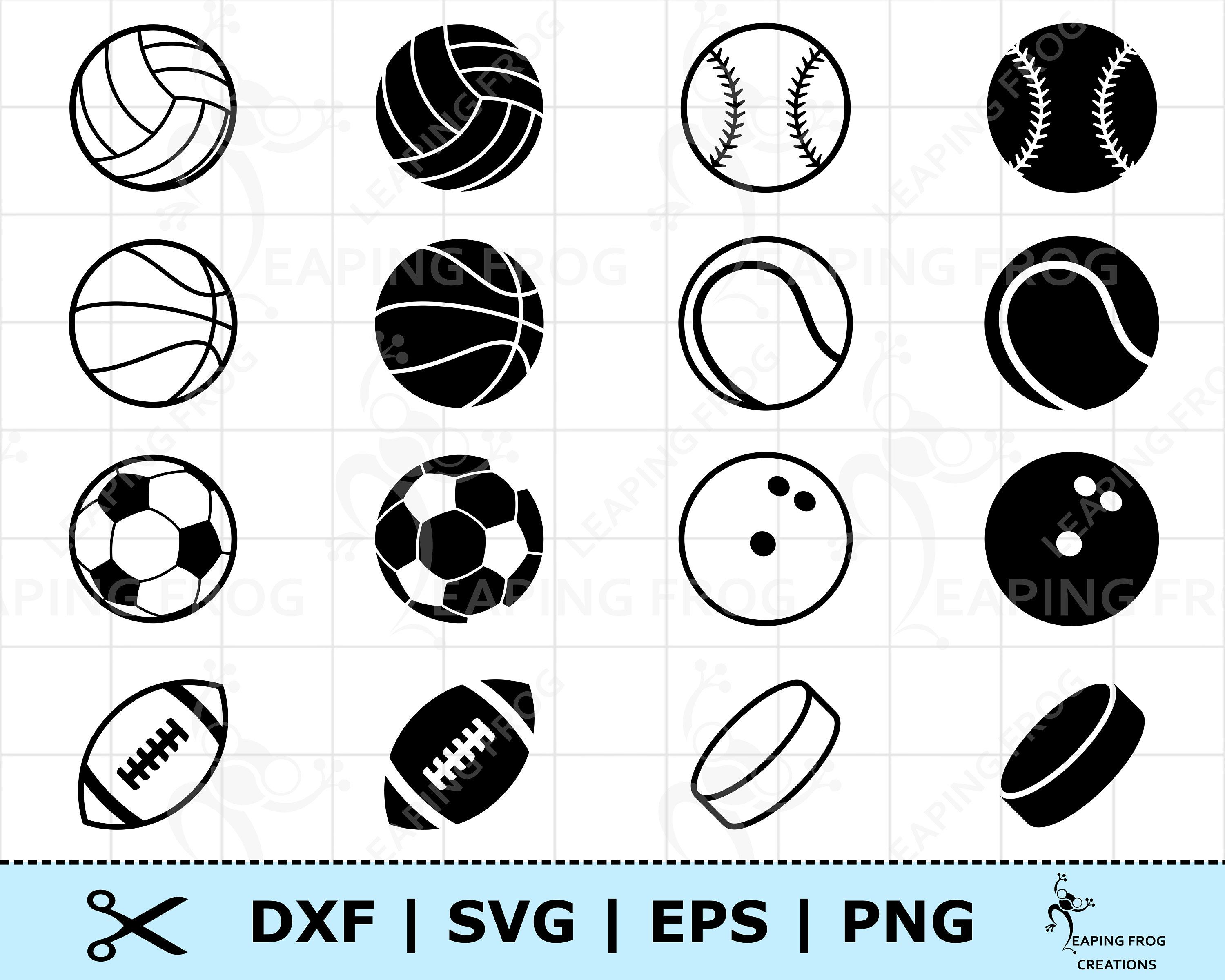 Sports Balls Black And White