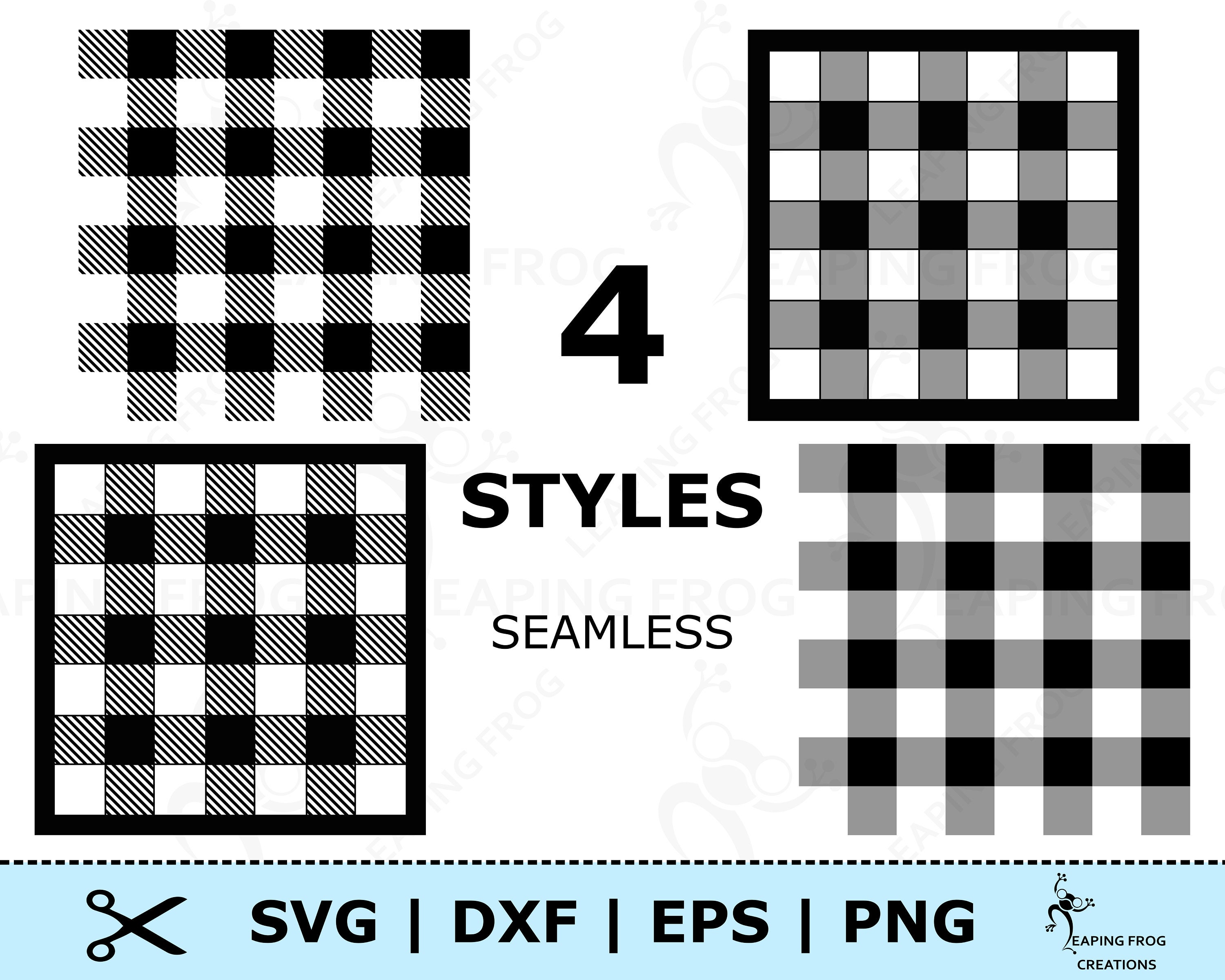 Buffalo Plaid Pattern SVG. 4 Versions Cricut Cut Files | Etsy