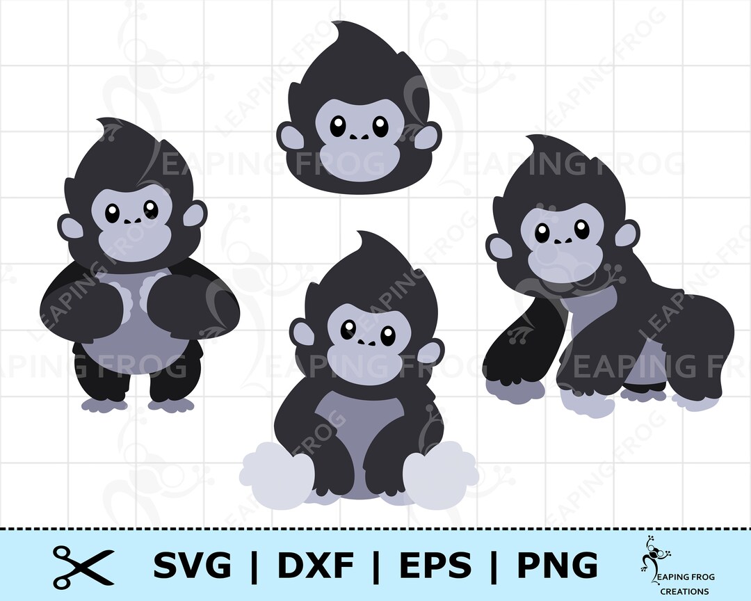 Gorilla SVG. PNG. Cricut Cut Files, Layered. Silhouette Files. Bundle ...