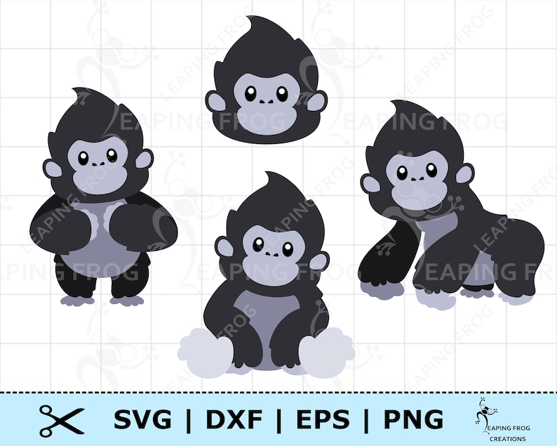 Gorilla SVG. PNG. Cricut Cut Files Layered. Silhouette Files. - Etsy