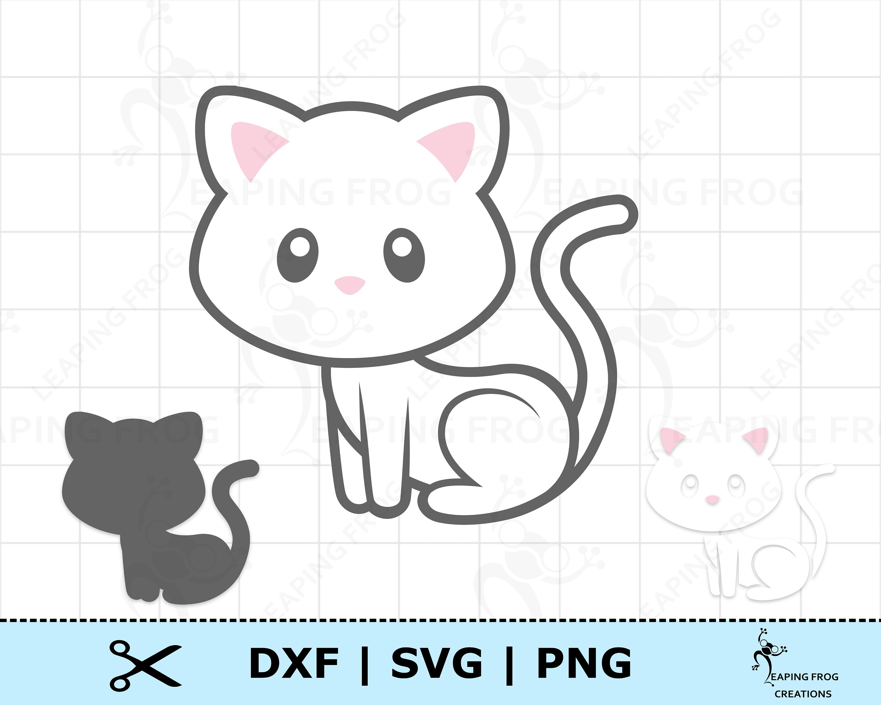 Lindo gato SVG PNG DXF. Imagen en capas y completa. Vector de - Etsy México