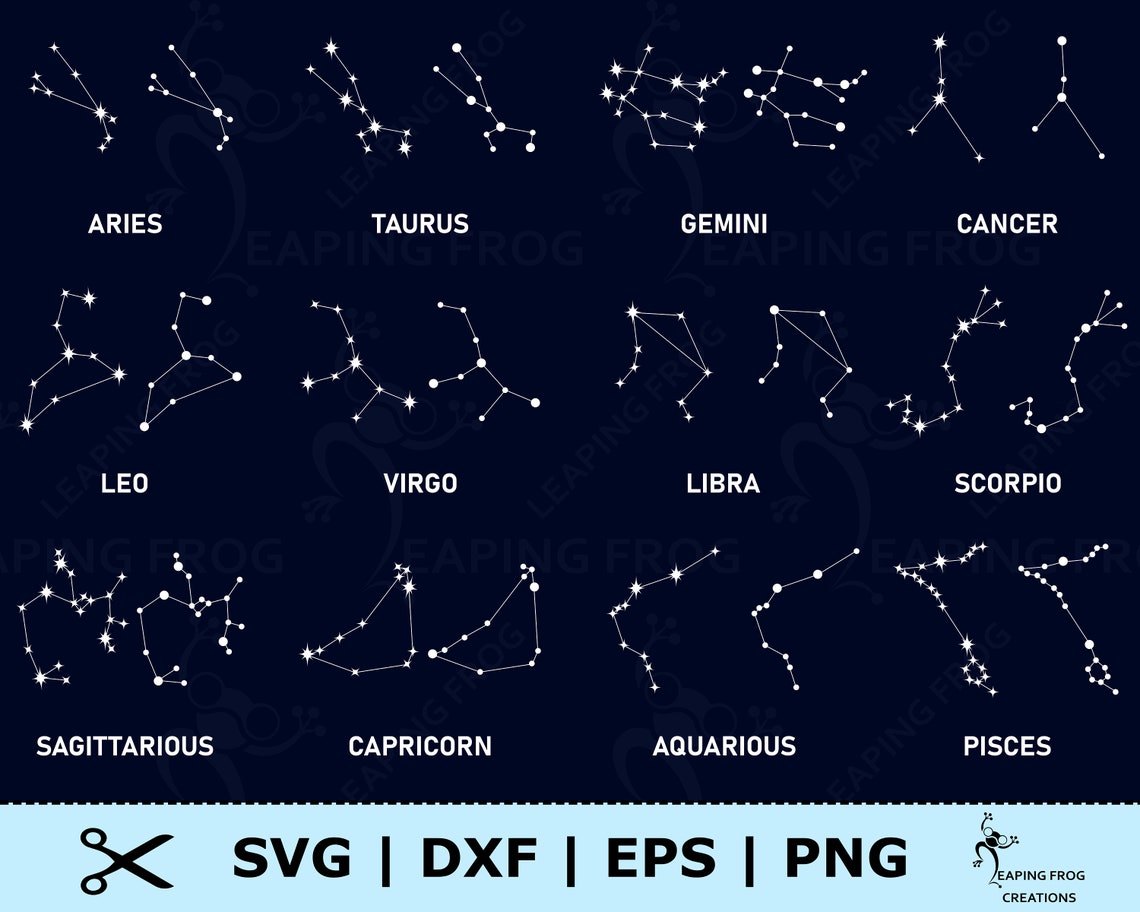 Constellations SVG. PNG. Zodiac Signs. Cricut Cut Files - Etsy
