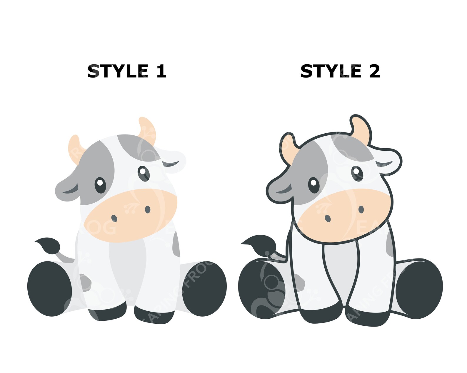 Cute Cow SVG. Cricut Silhouette Cut Files. PNG. DXF. Cartoon - Etsy Canada