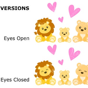 Lion Family SVG. Cricut Cut Files, Layered. Silhouette. PNG DXF Eps ...