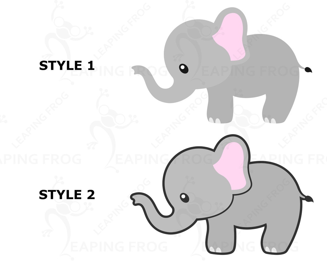 Baby Elephant SVG. Cricut Cut Files, Layered. Silhouette. Elephant PNG ...