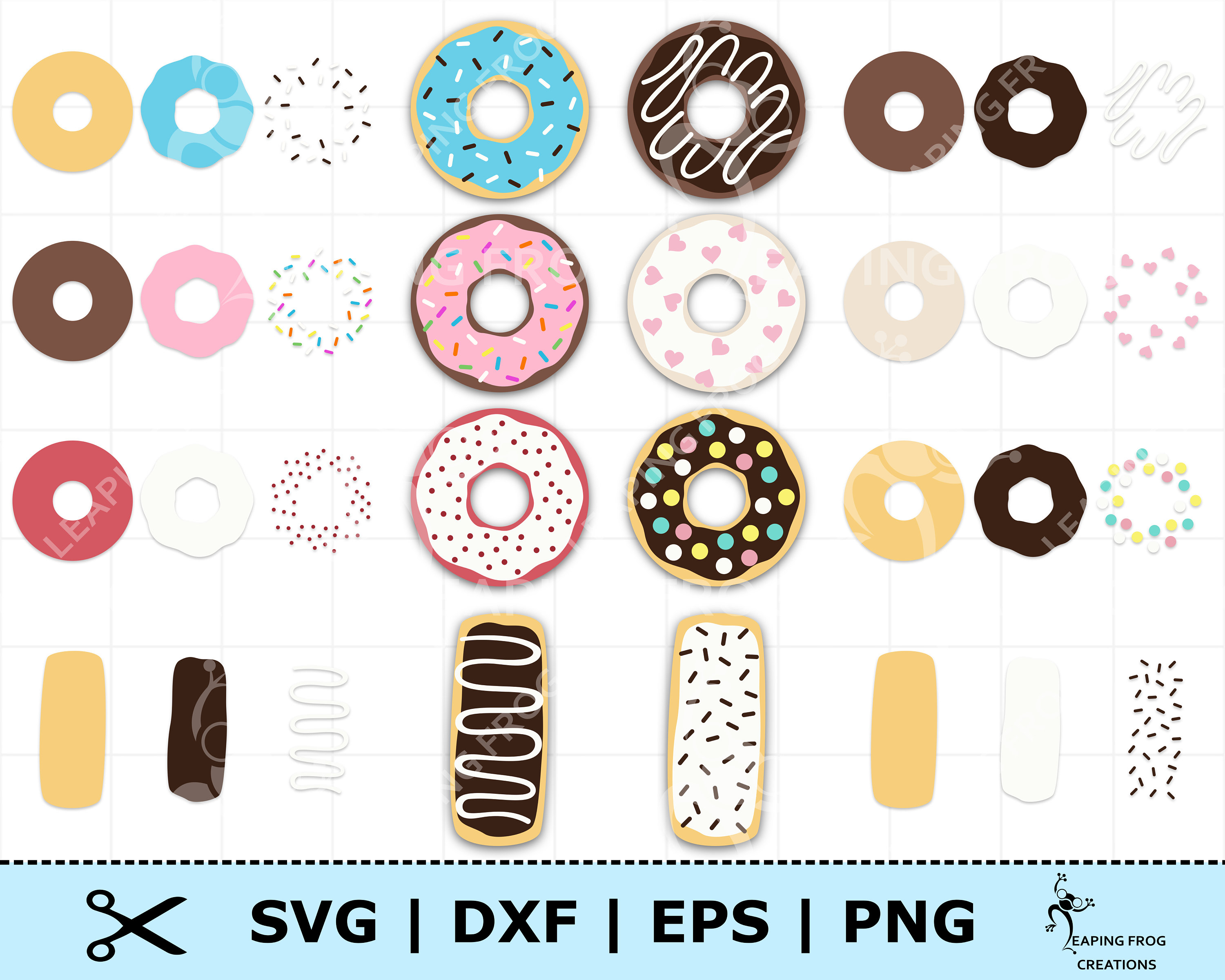 Donuts SVG Set. Also 39 PNGS Mix & Match Cricut Cut Files - Etsy Canada