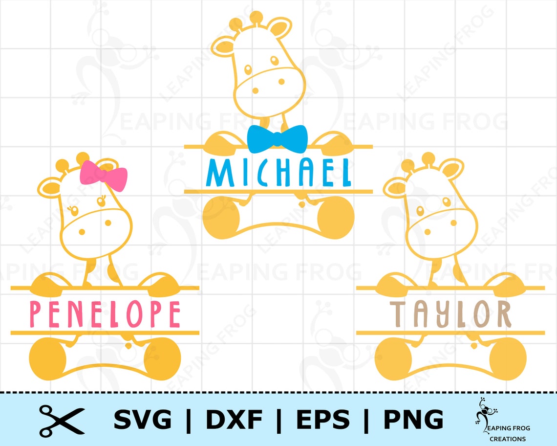 Giraffe Monogram SVG. PNG. 3 Versions Cricut Cut Files - Etsy