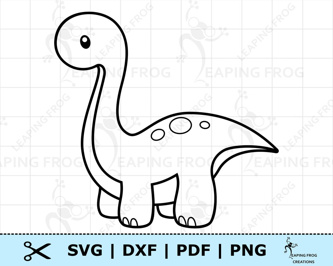 Cute Baby Dinosaur SVG PNG DXF Eps. Brontosaurus Digital Download ...