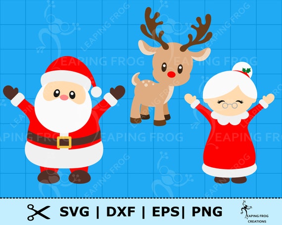 Santa SVG. PNG. Mrs. Claus. Rudolph the Red Nose Reindeer. - Etsy