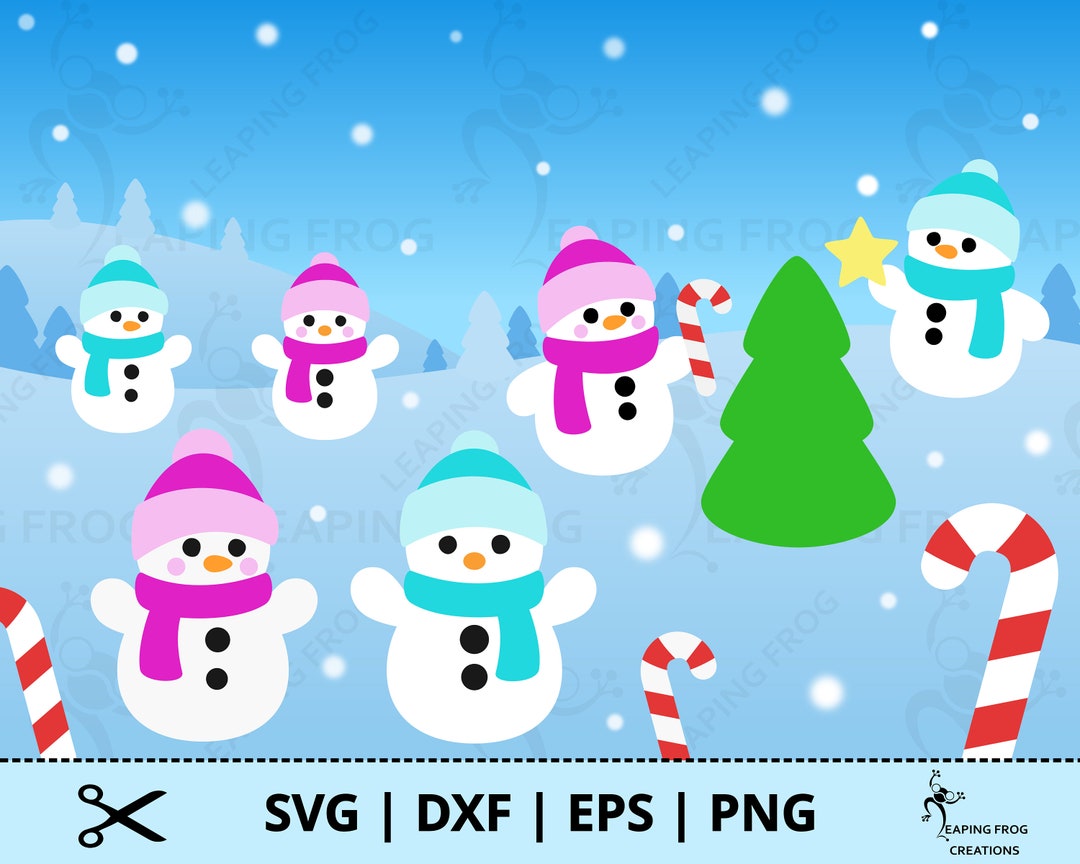 Snowman Set SVG. PNG. Cricut Cut Files, Layered Files. Sublimation ...